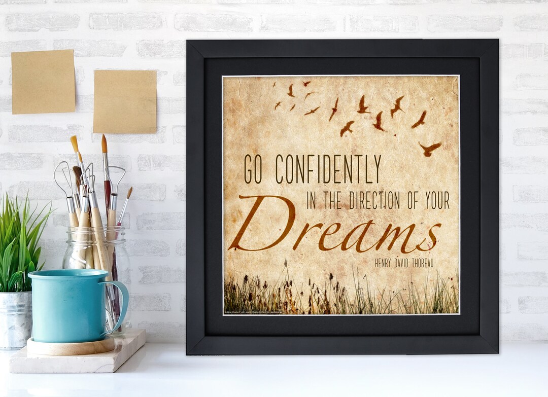 Henry David Thoreau Classic Inspirational Quote, Motivational Art Print ...