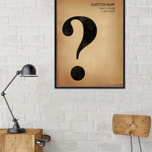 Question Mark, Writing, Punctuation and Grammar Art Print. Fine Art ...