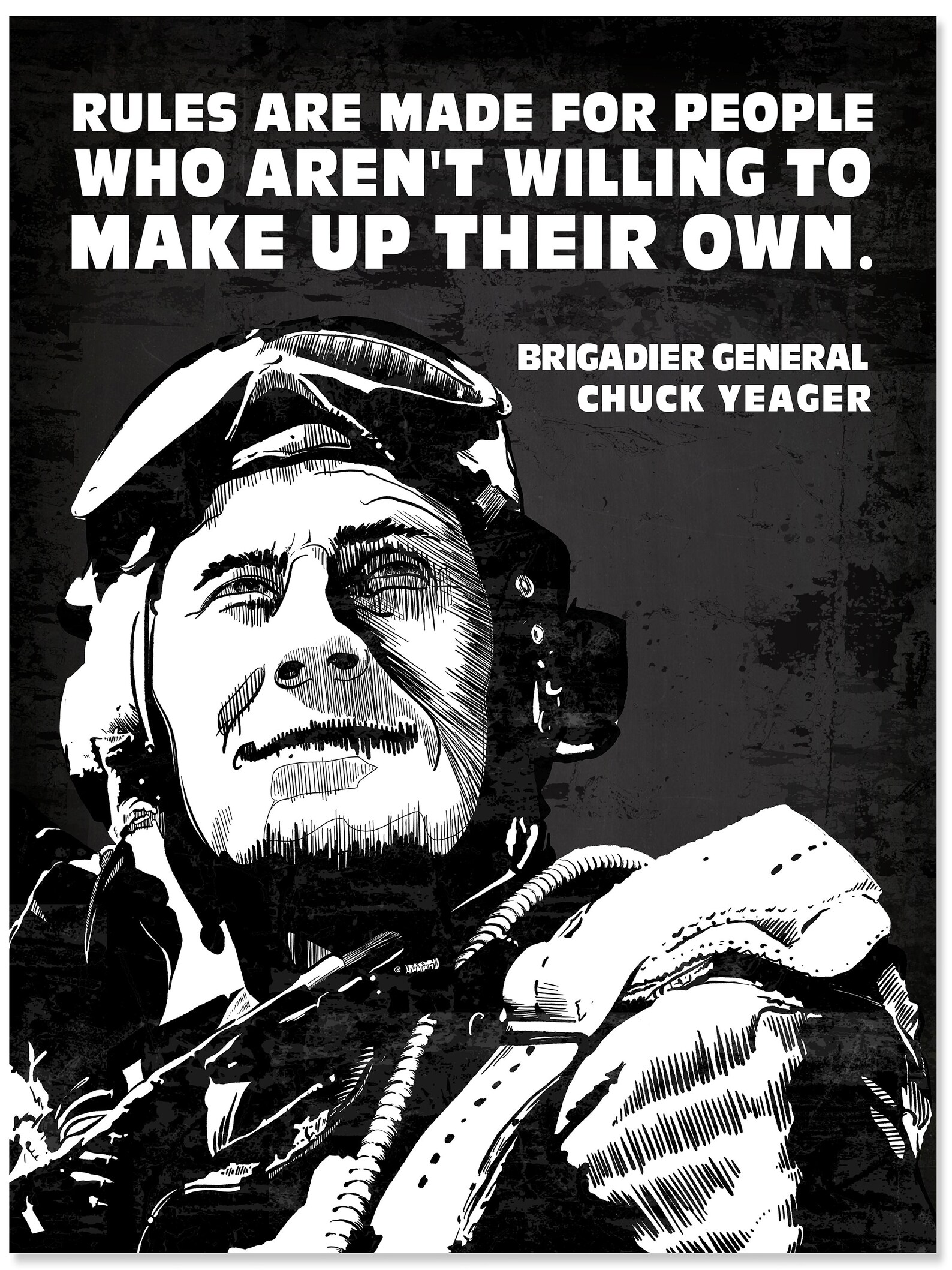Chuck Yeager Make Your Own Rules Quote Art Print. Matte Paper | Etsy