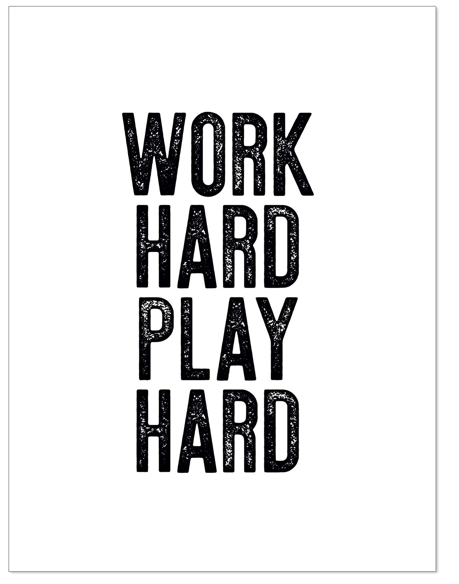 Work Hard Play Hard Letter Press Style Inspirational Quote - Etsy