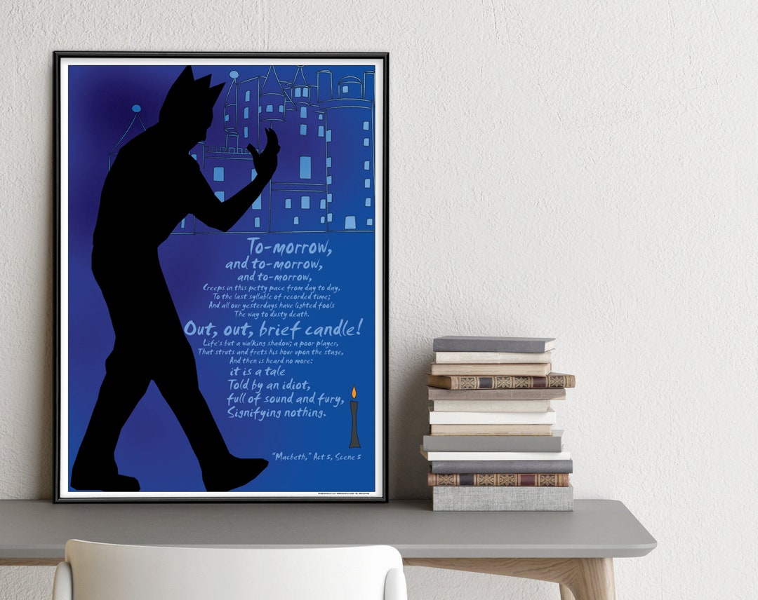 Shakespeare Macbeth Brief Candle. Literary Quote Art Print. Educational ...
