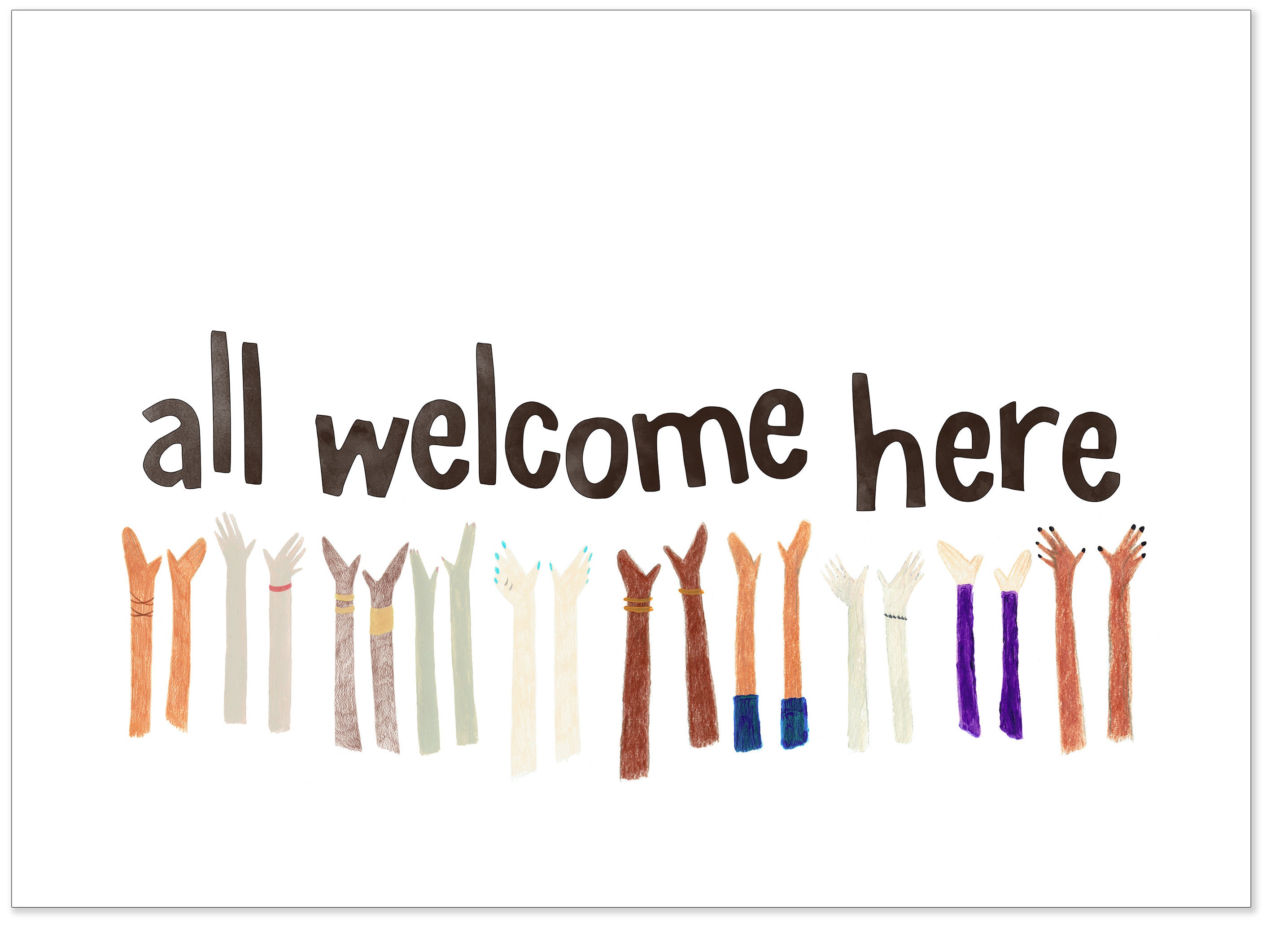 All Welcome Art Print. Diversity and Inclusivity Poster. Matte | Etsy