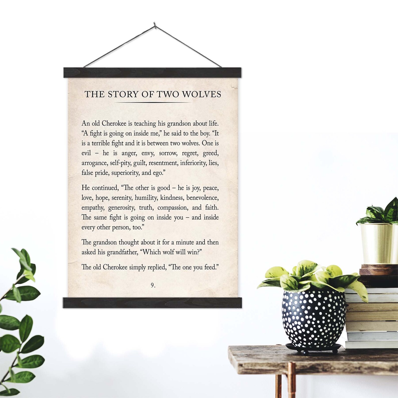 The Story of Two Wolves Vintage Book Page Literary Quote Art - Etsy