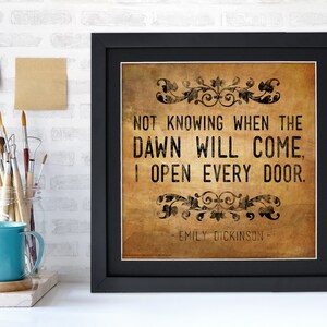 Emily Dickinson Classic Inspirational Quote, Motivational Art Print ...