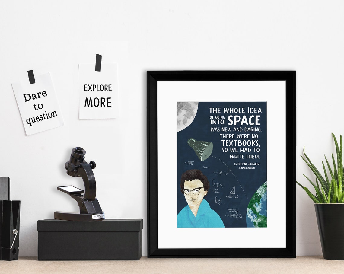 Katherine Johnson Mathematics Science STEM Art Print. Matte | Etsy