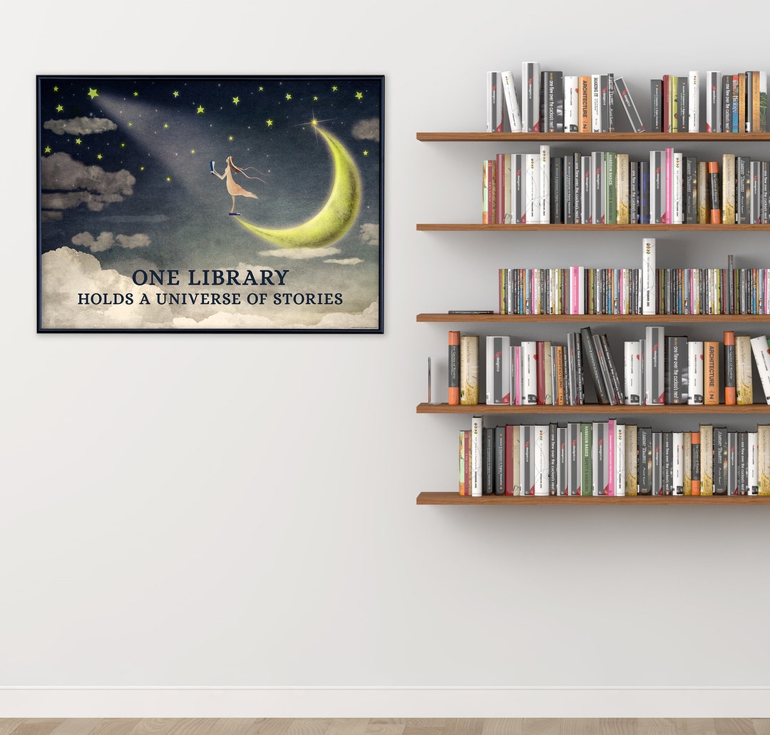 One Library Holds a Universe of Stories Quote Fine Art Print. Multiple ...