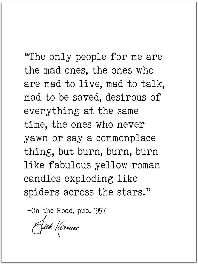 Dreamers Literary Signature Quotes Print Set. Oscar Wilde, Jack Kerouac ...