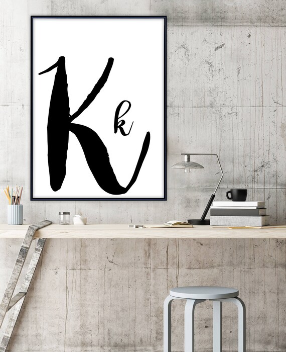 K – Calligraphy Alphabet Fine Art Print by EchoLiteraryArts – Book Club ...