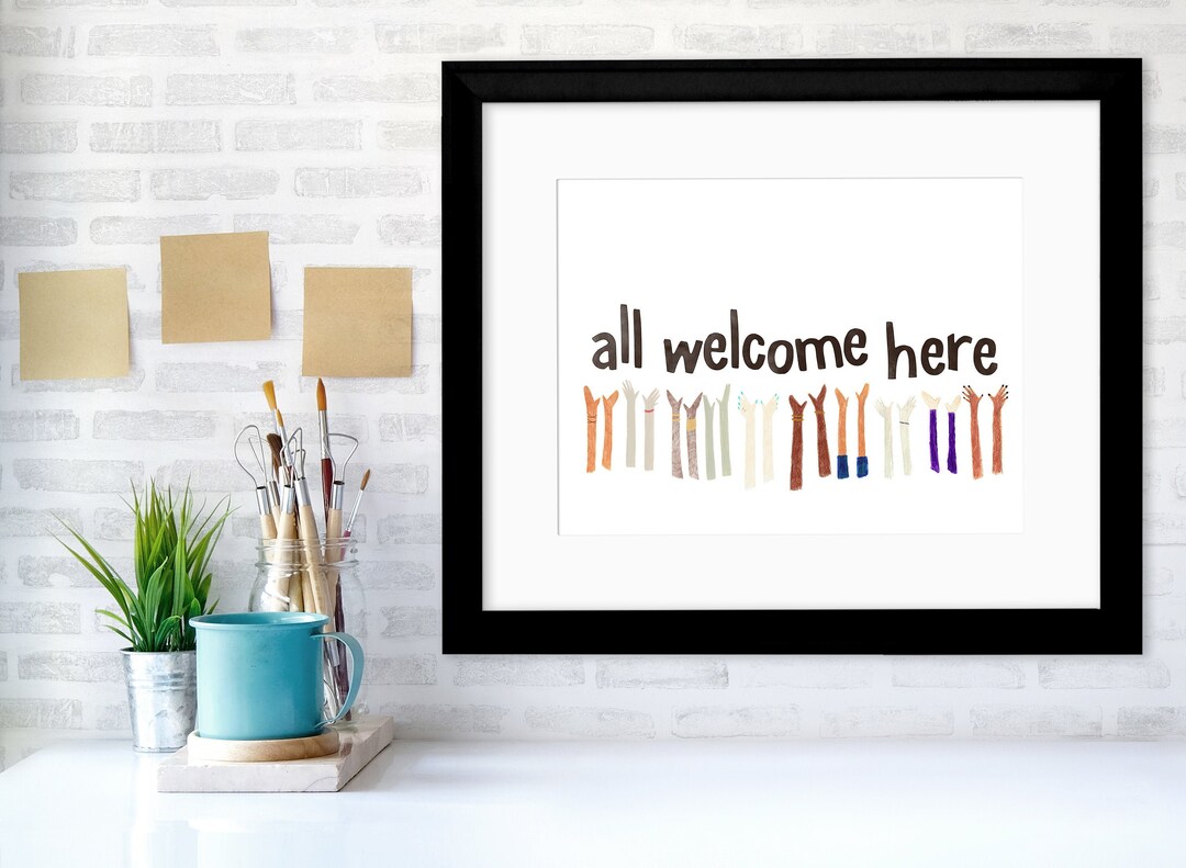 All Welcome Art Print. Diversity and Inclusivity Poster. Matte Paper ...