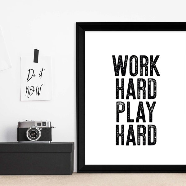 Work Hard Print - Etsy