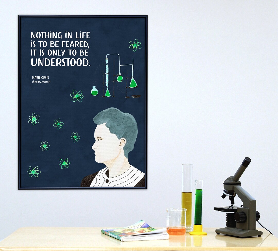 Marie Curie Women in Science STEM Art Print. Matte Paper, Laminated or ...