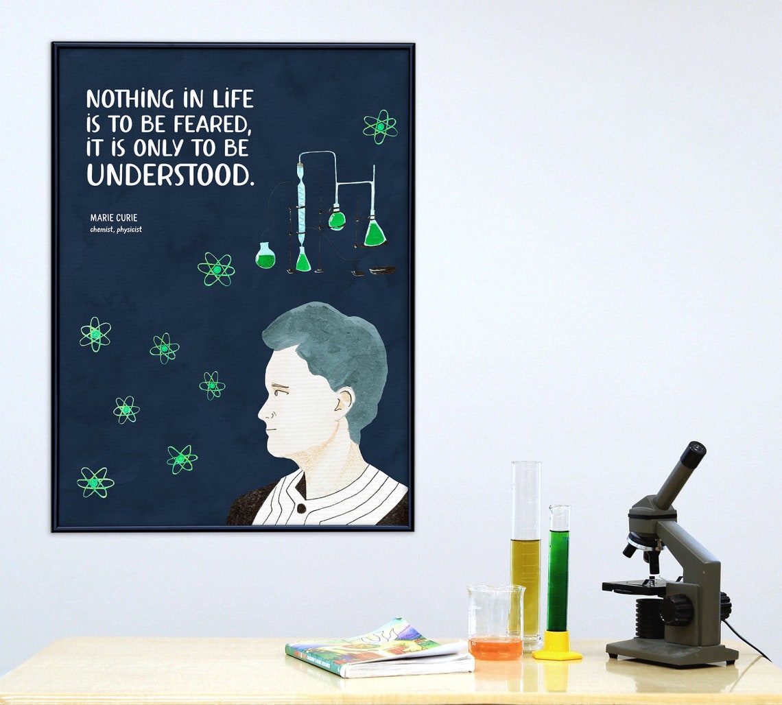 Marie Curie Women in Science STEM Art Print. Matte Paper - Etsy