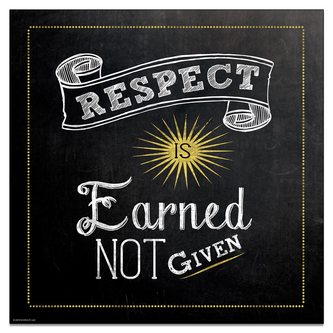 Respect Motivational Chalkboard Quote Poster DIGITAL DOWNLOAD - Etsy