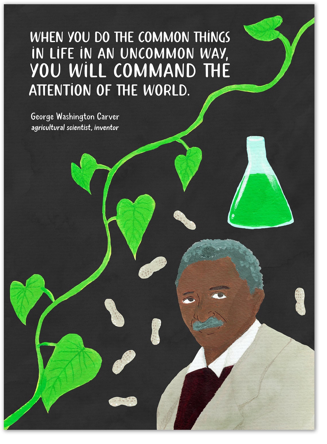George Washington Carver Science STEM Art Print. Matte Paper - Etsy