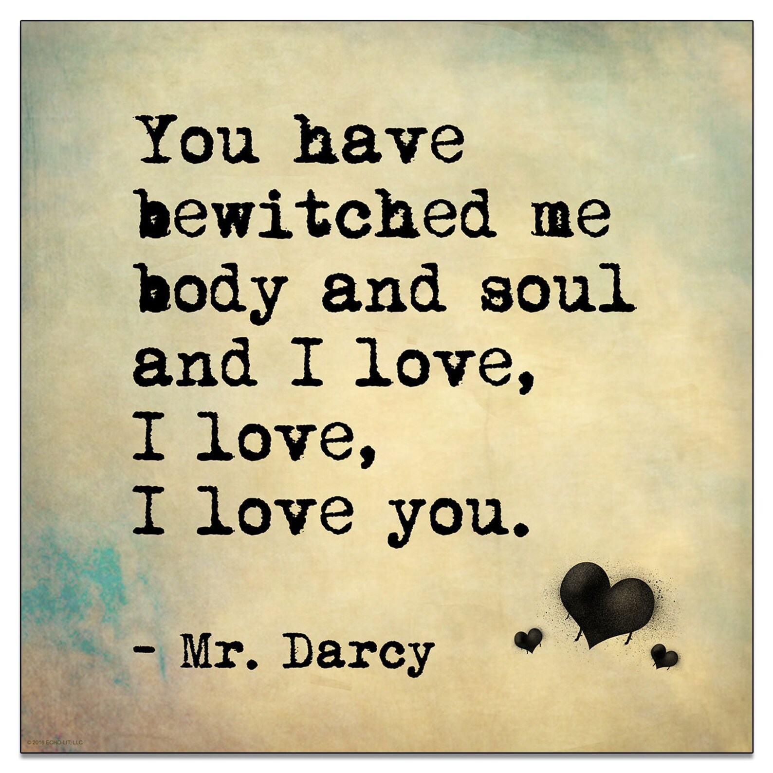 Mr. Darcy Bewitched Literary Quote Poster DIGITAL DOWNLOAD - Etsy