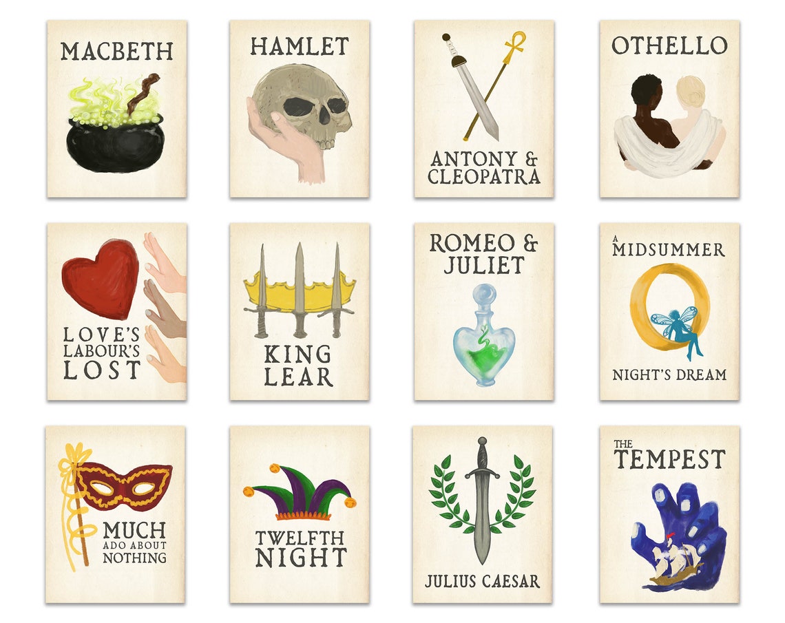 Shakespeare Gallery Wall English Lit Classroom and Library Digital ...