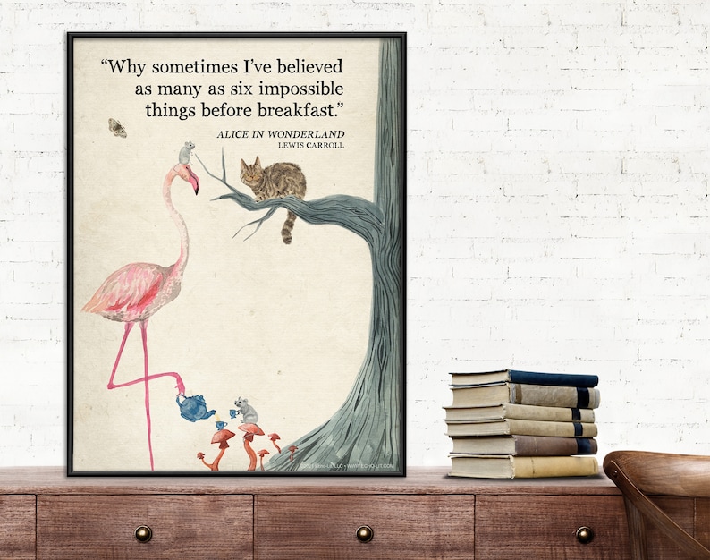 Children’s Vintage Style Literary Watercolor Art Print Quote Set. Fine ...
