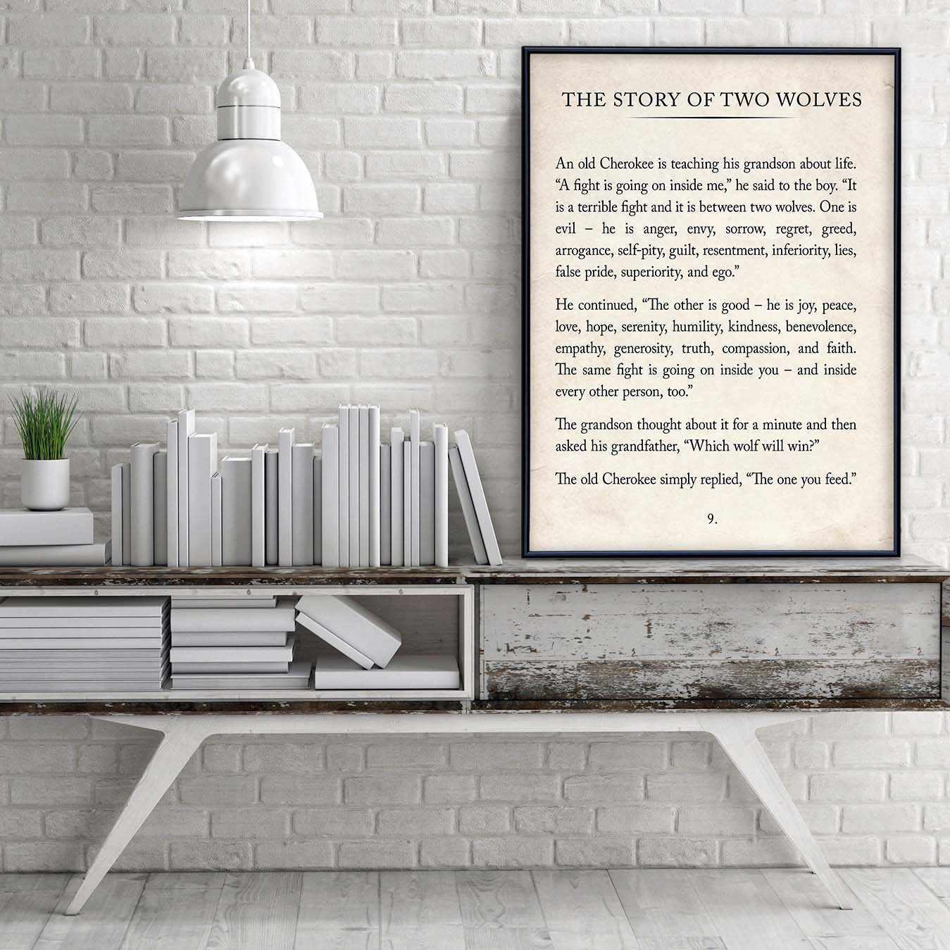 The Story of Two Wolves Vintage Book Page Literary Quote Art - Etsy