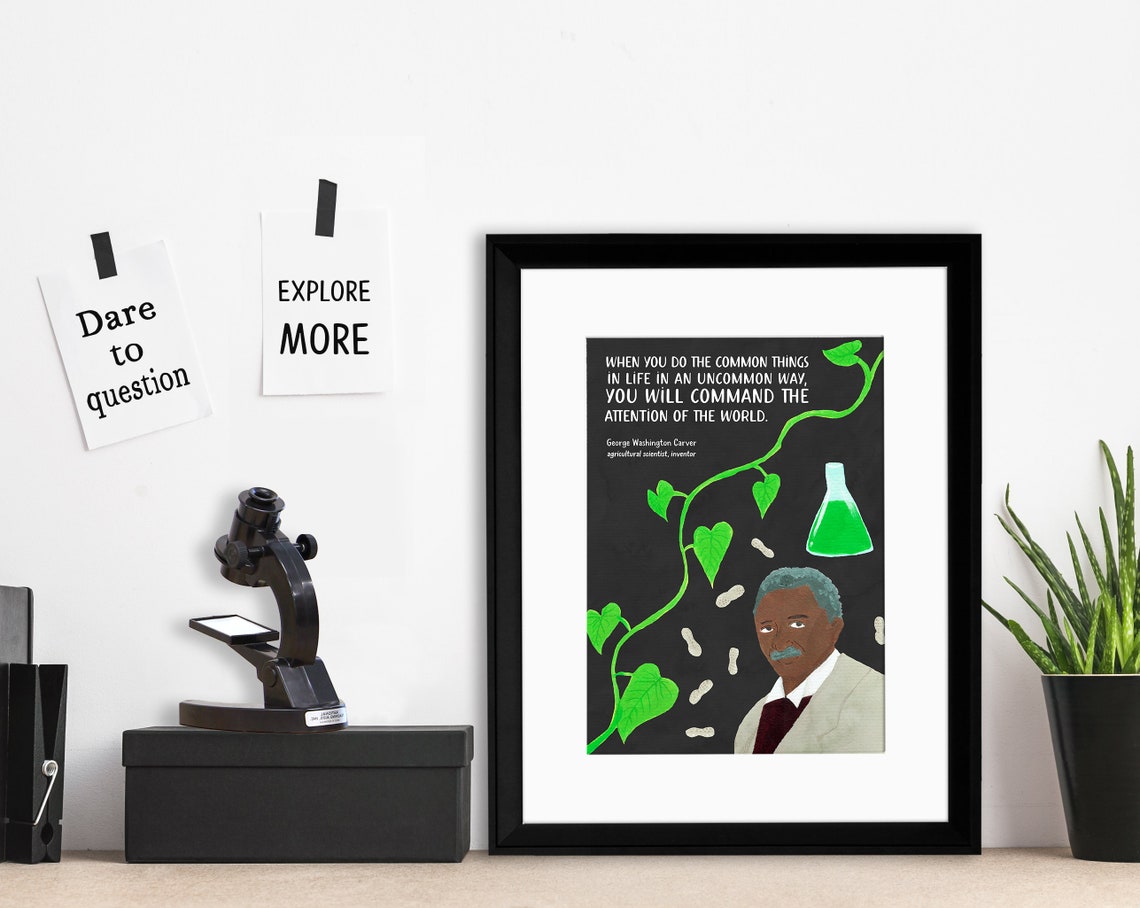 George Washington Carver Science STEM Art Print. Matte Paper - Etsy