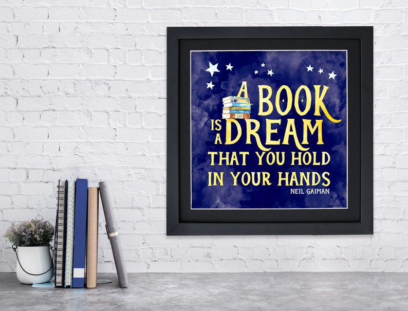 A Book is a Dream Fine Art Print. Literary Quote Print. Fine Art Paper ...