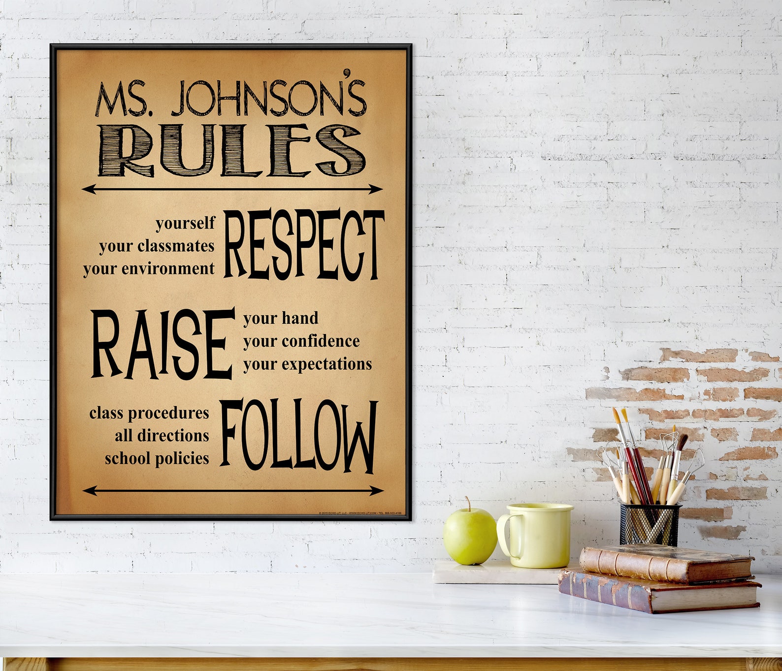Classroom Rules Personalized Art Print. Teacher Gift for - Etsy