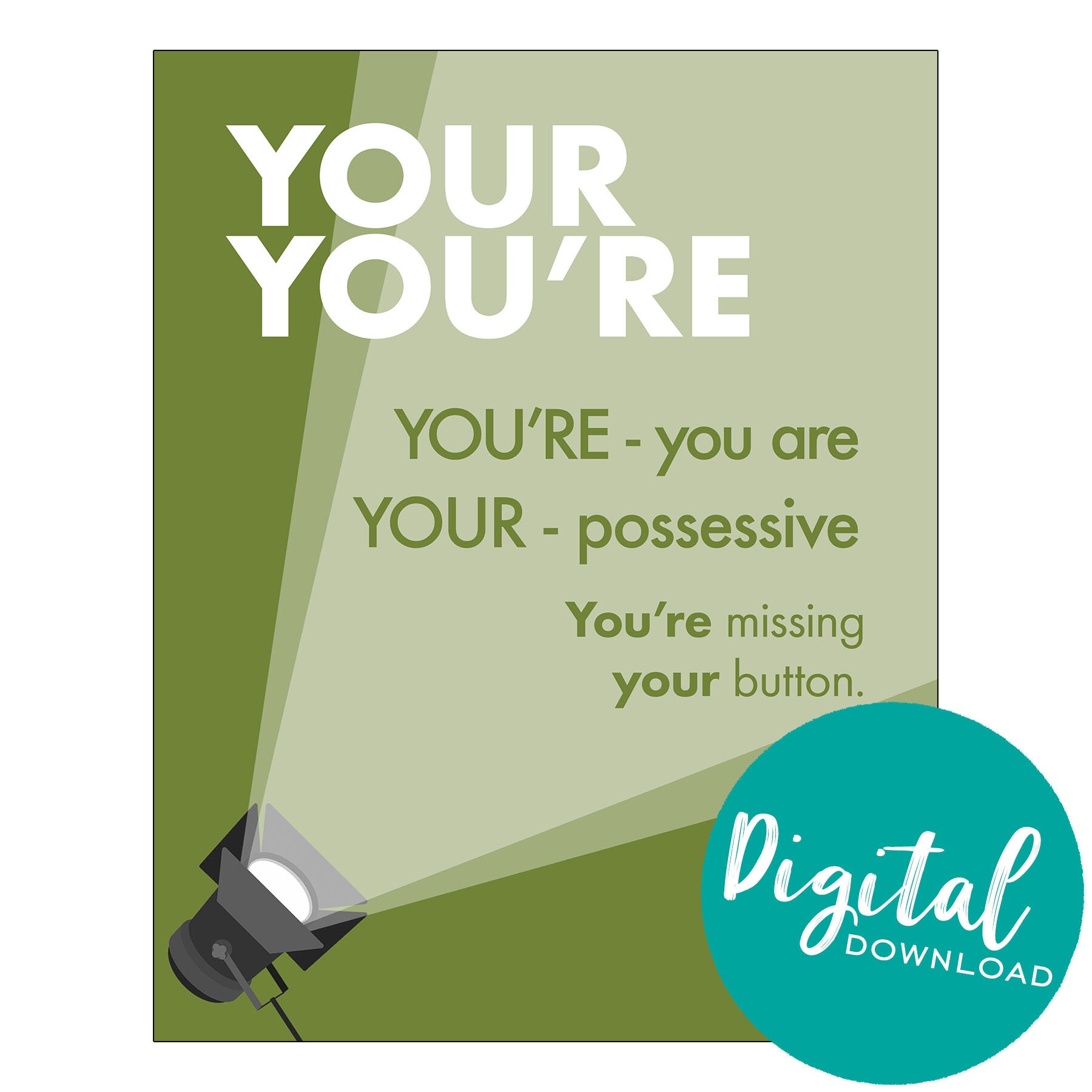 Spotlight on Grammar Classroom Poster DIGITAL DOWNLOAD Bundle - Etsy UK