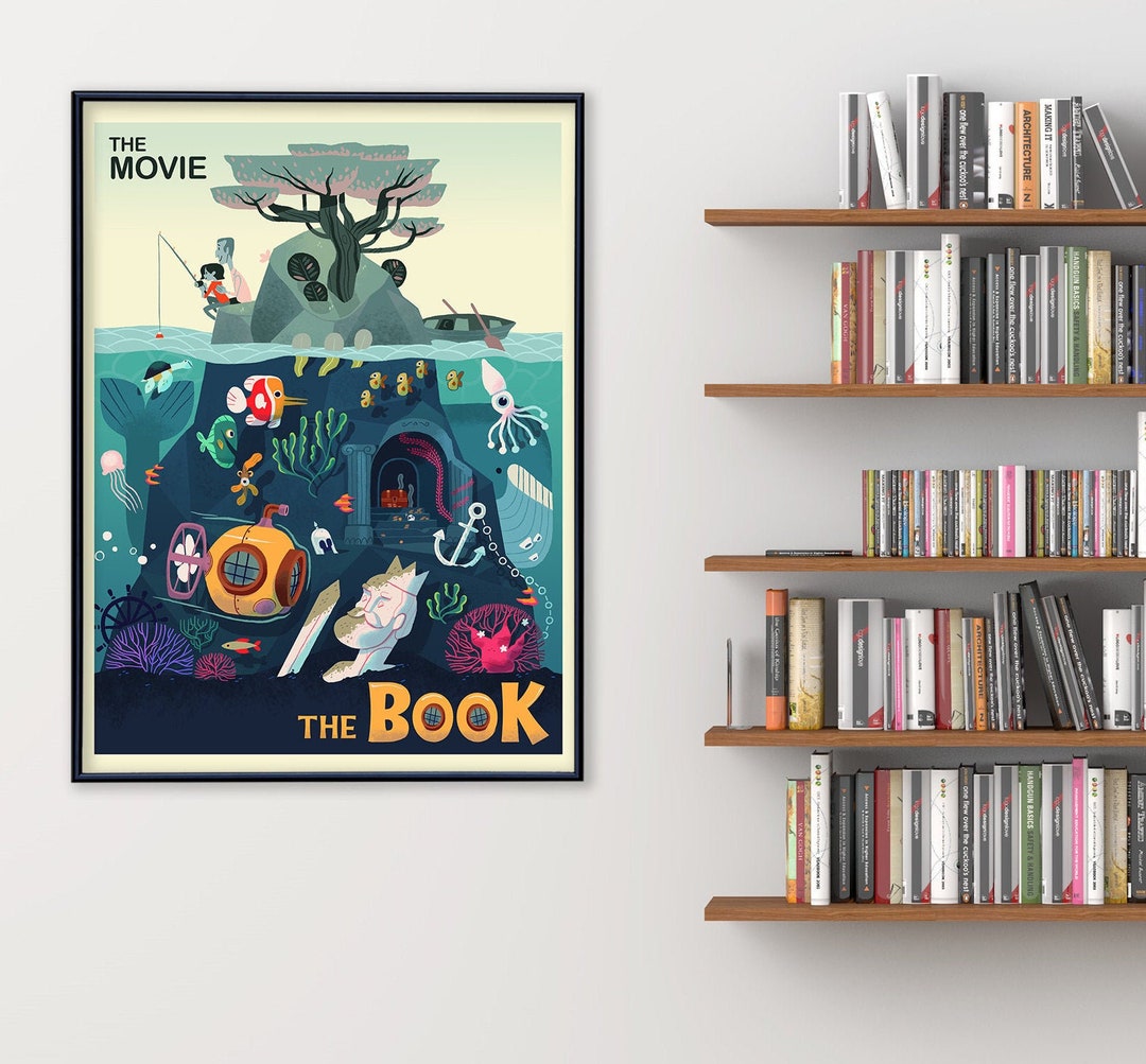 The Movie Vs the Book Original Literary Art Print. Fine Art Paper ...