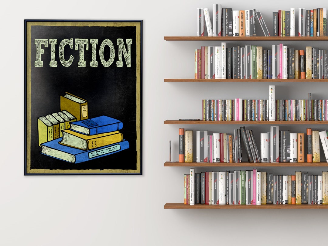 Fiction Books Customizable Library Print. Choose Fine Art Paper ...