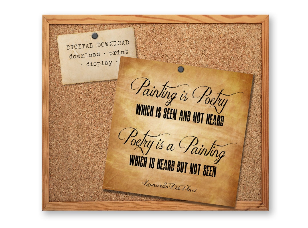 Leonardo Davinci Poetry Quote Poster DIGITAL DOWNLOAD - Etsy