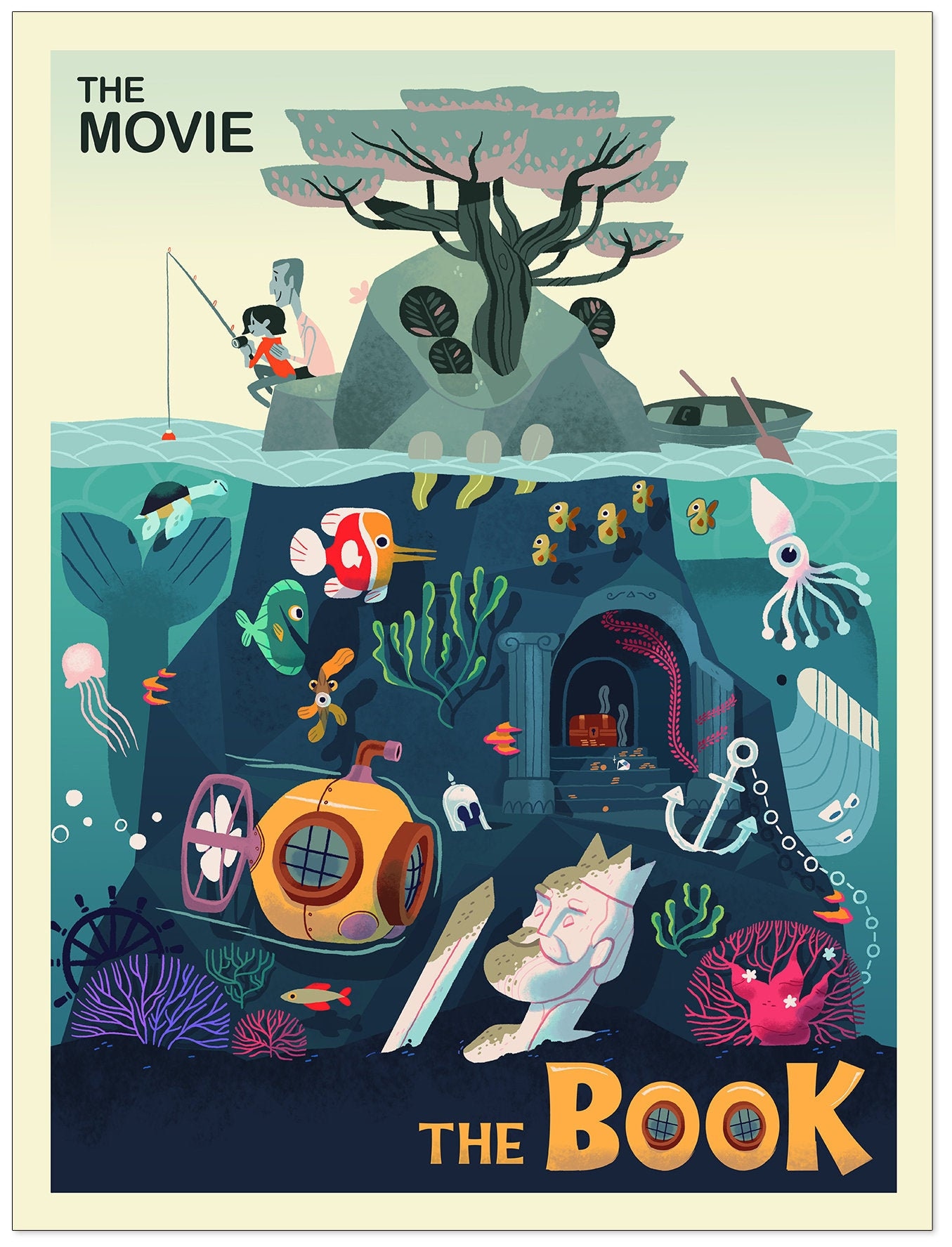 The Movie Vs the Book Original Literary Art Print. Fine Art | Etsy