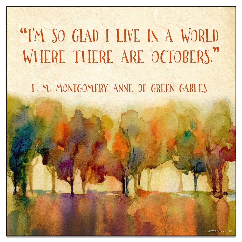 Anne of Green Gables Octobers Literary Quote Poster DIGITAL DOWNLOAD - Etsy