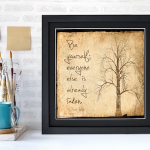 Oscar Wilde Classic Inspirational Quote, Motivational Art Print, Be ...