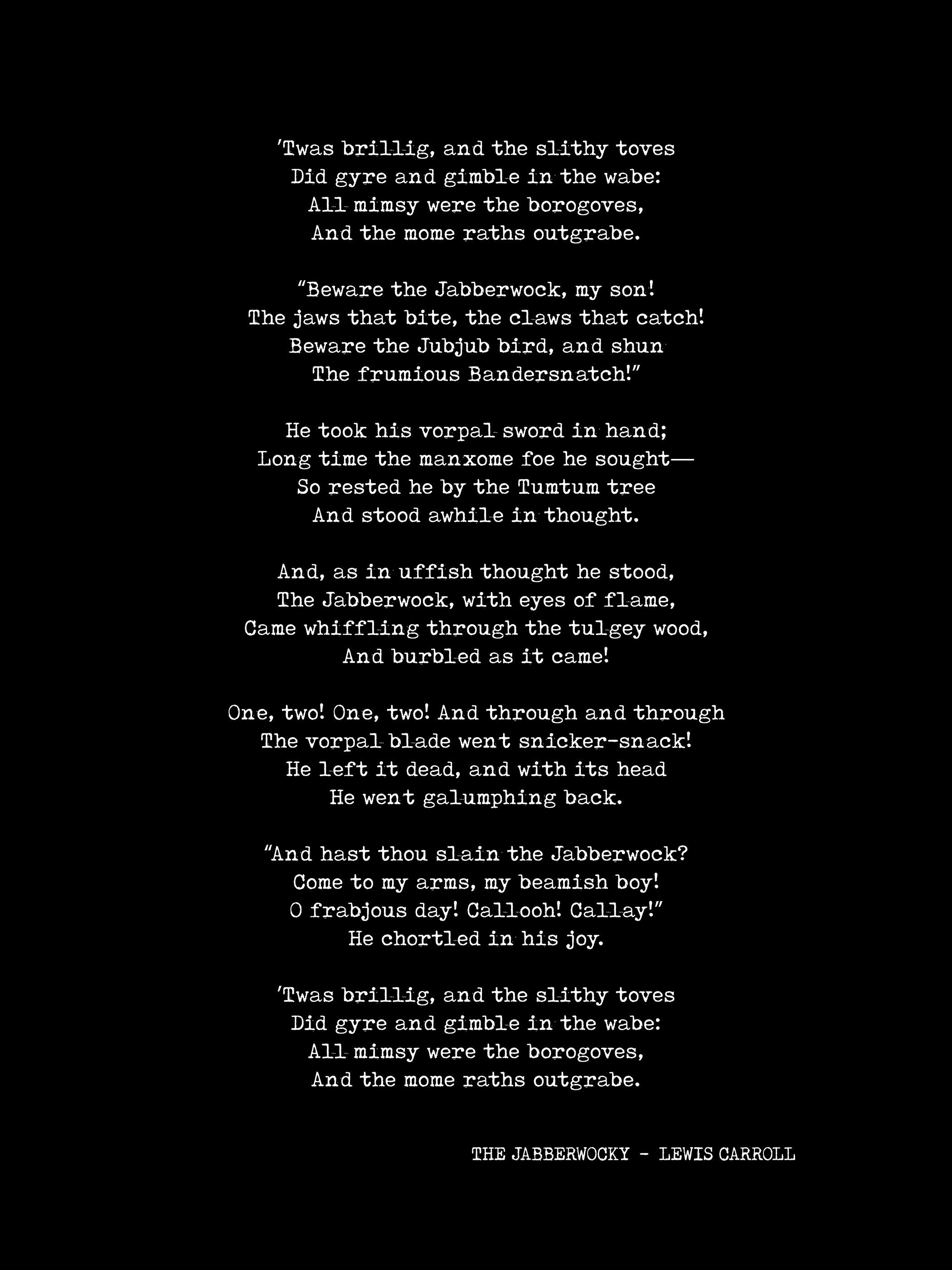 Lewis Carroll Jabberwocky