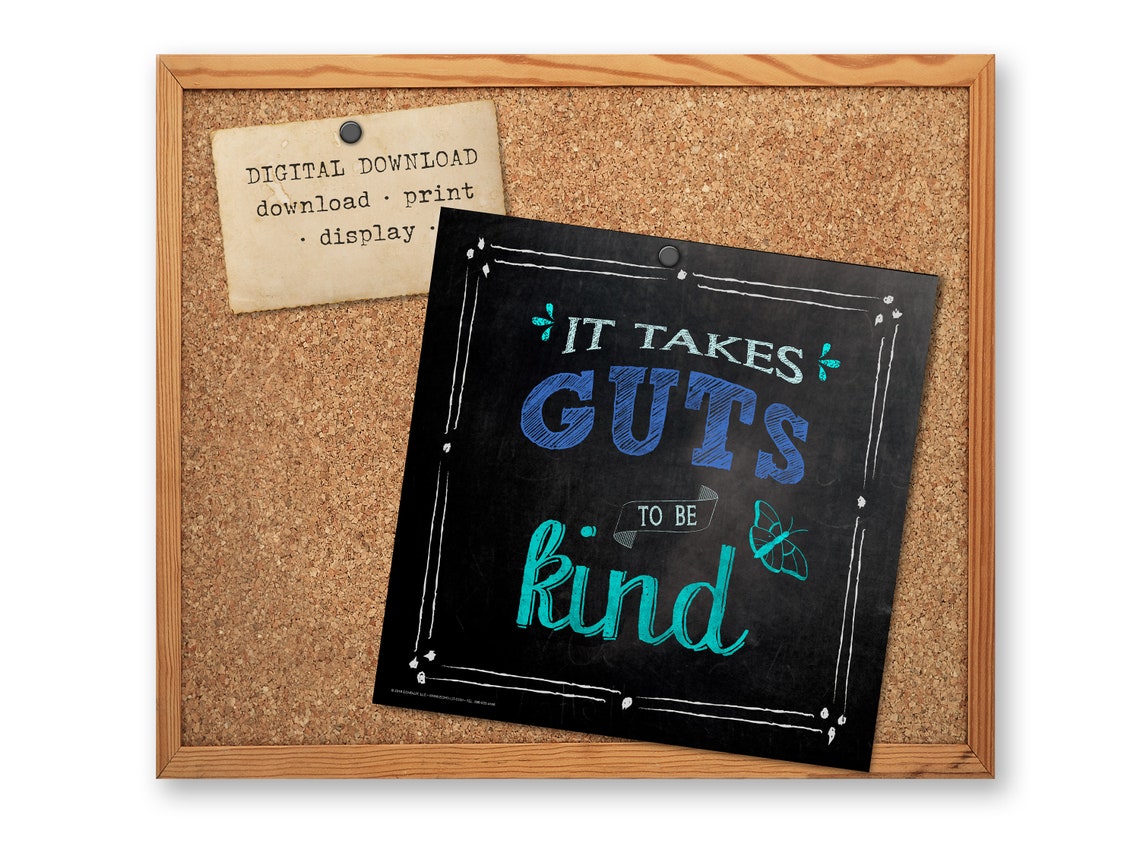 It Takes Guts Motivational Chalkboard Quote Poster DIGITAL DOWNLOAD - Etsy