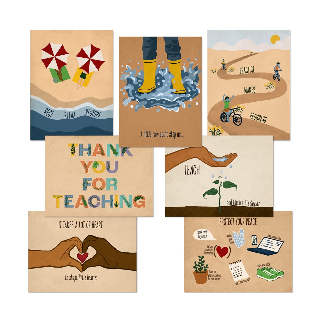 Teacher Appreciation Motivational Posters Seven Inspirational - Etsy