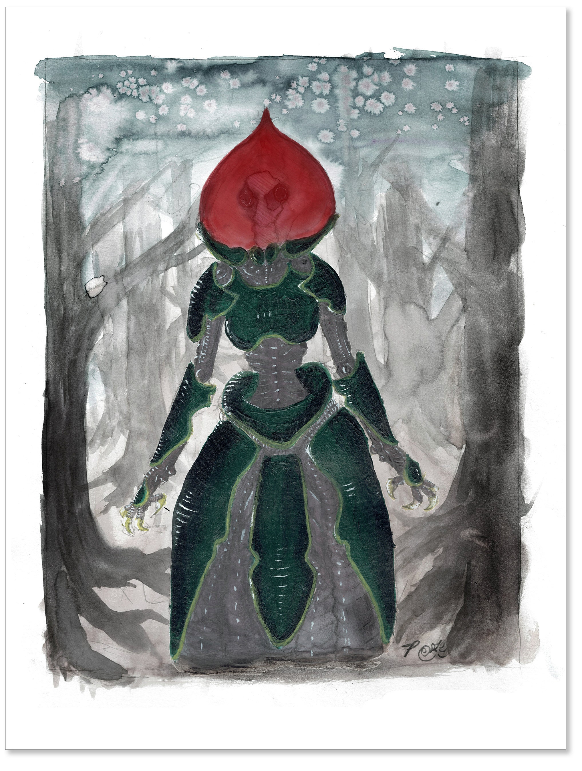 Mothman and the Flatwoods Monster Art Print Set. West Virginia Folk Art ...