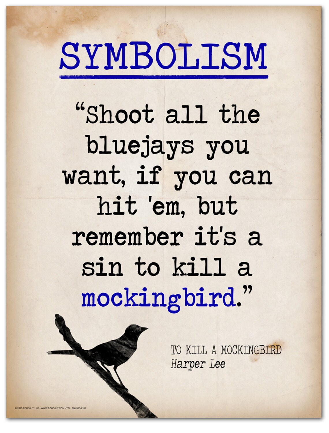 To Kill a Mockingbird Symbolism Quote Educational Art Print - Etsy