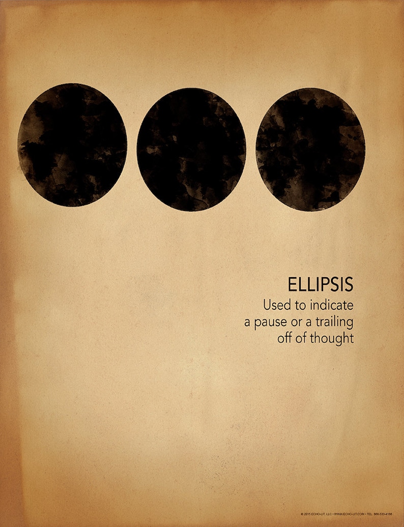 Ellipsis, Writing, Punctuation and Grammar Art Print. Fine Art Paper ...