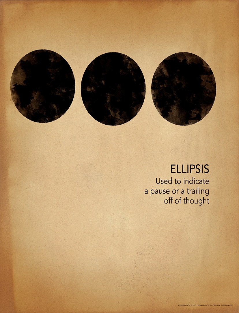 Ellipsis, Writing, Punctuation and Grammar Art Print. Fine Art Paper ...