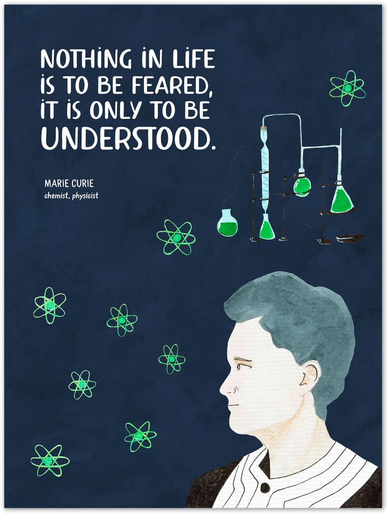 Marie Curie Women in Science STEM Art Print. Matte Paper - Etsy