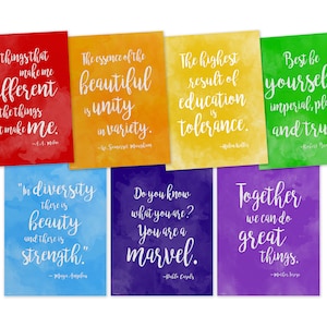 Rainbow of Diversity Motivational Posters Set. Inspirational Art Prints ...