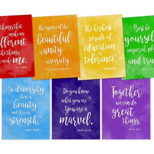 Rainbow of Diversity Motivational Posters Set. Inspirational - Etsy