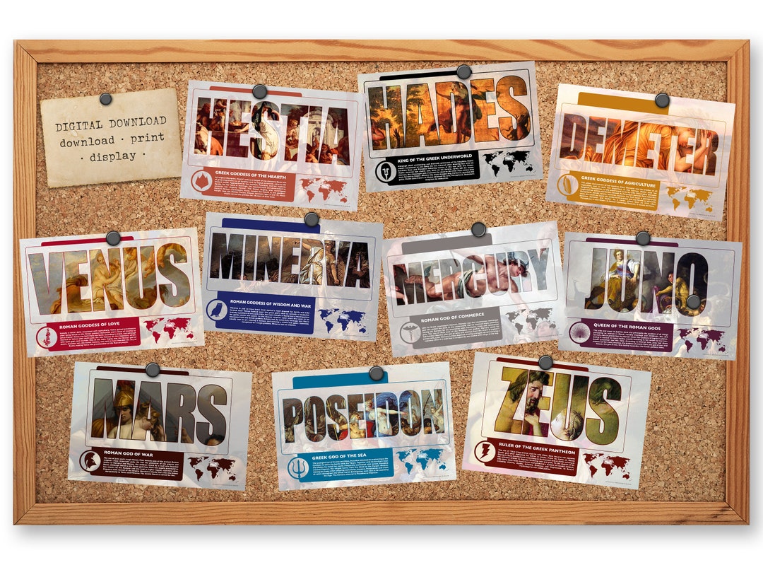 Greek and Roman Mythology 10-poster Set of 10 DIGITAL DOWNLOAD Bundle ...