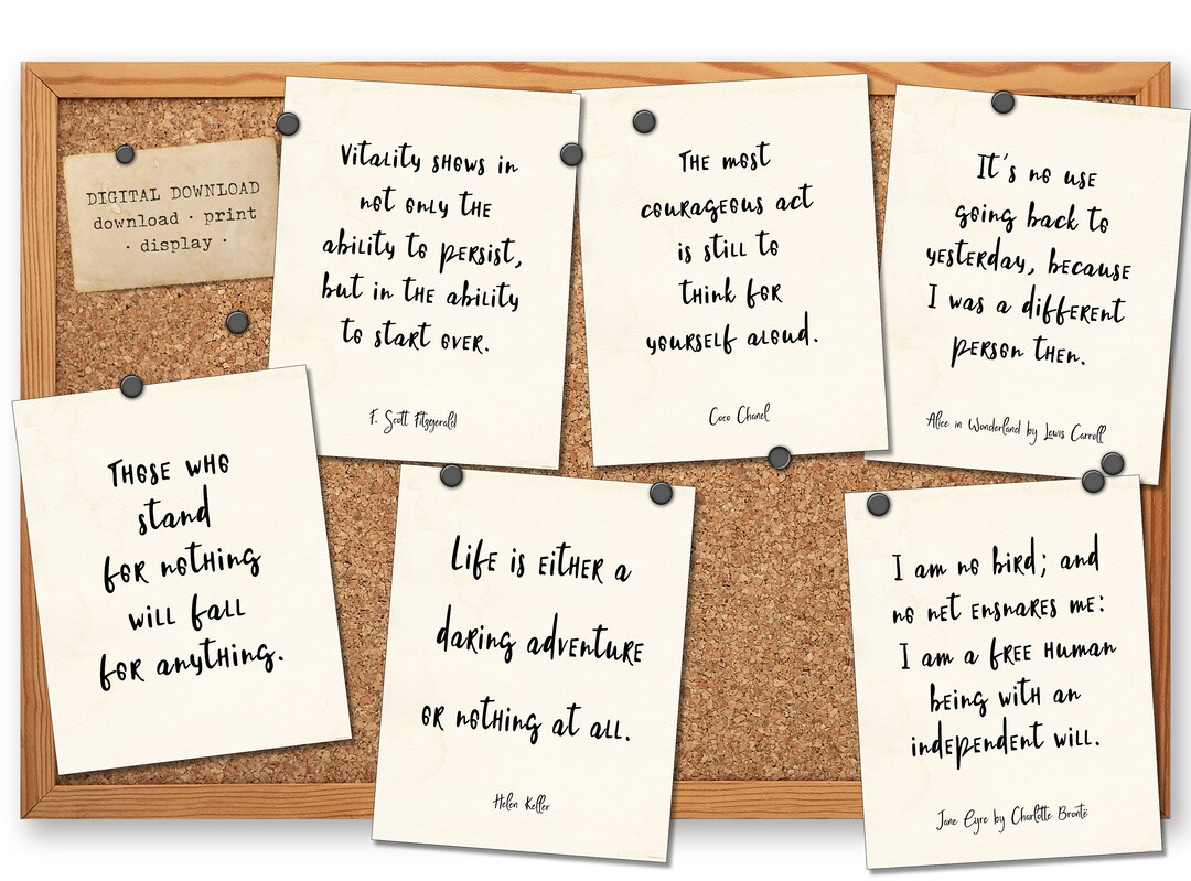 Literary Inspiration Quote Set of Six Poster DIGITAL DOWNLOAD Bundle - Etsy