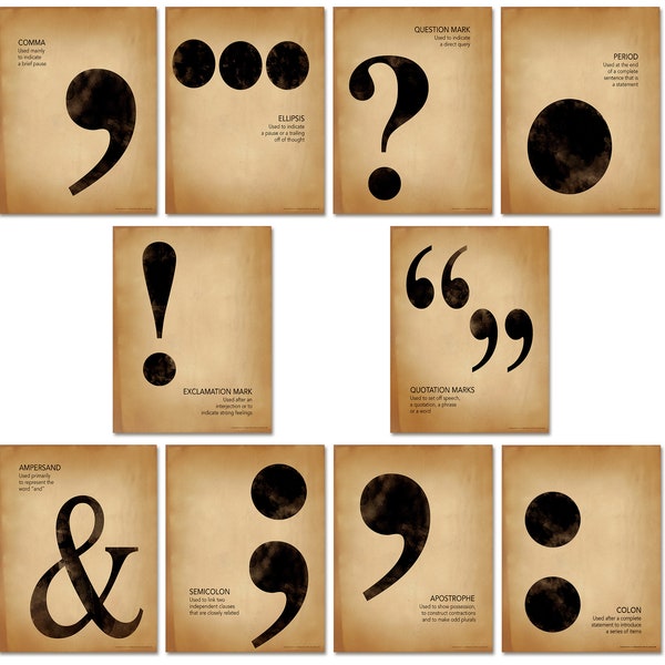 Punctuation Poster - Etsy