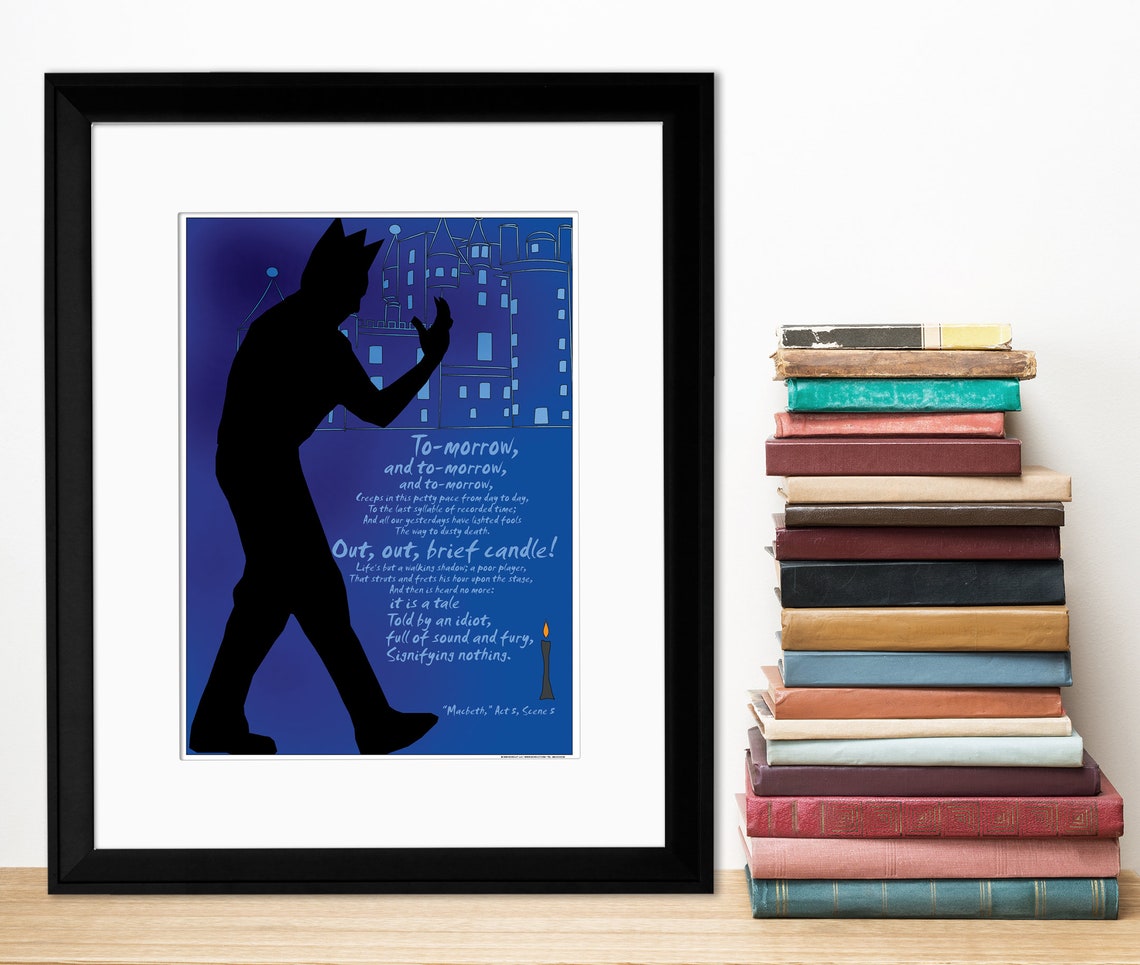 Shakespeare Macbeth Brief Candle. Literary Quote Art Print. | Etsy