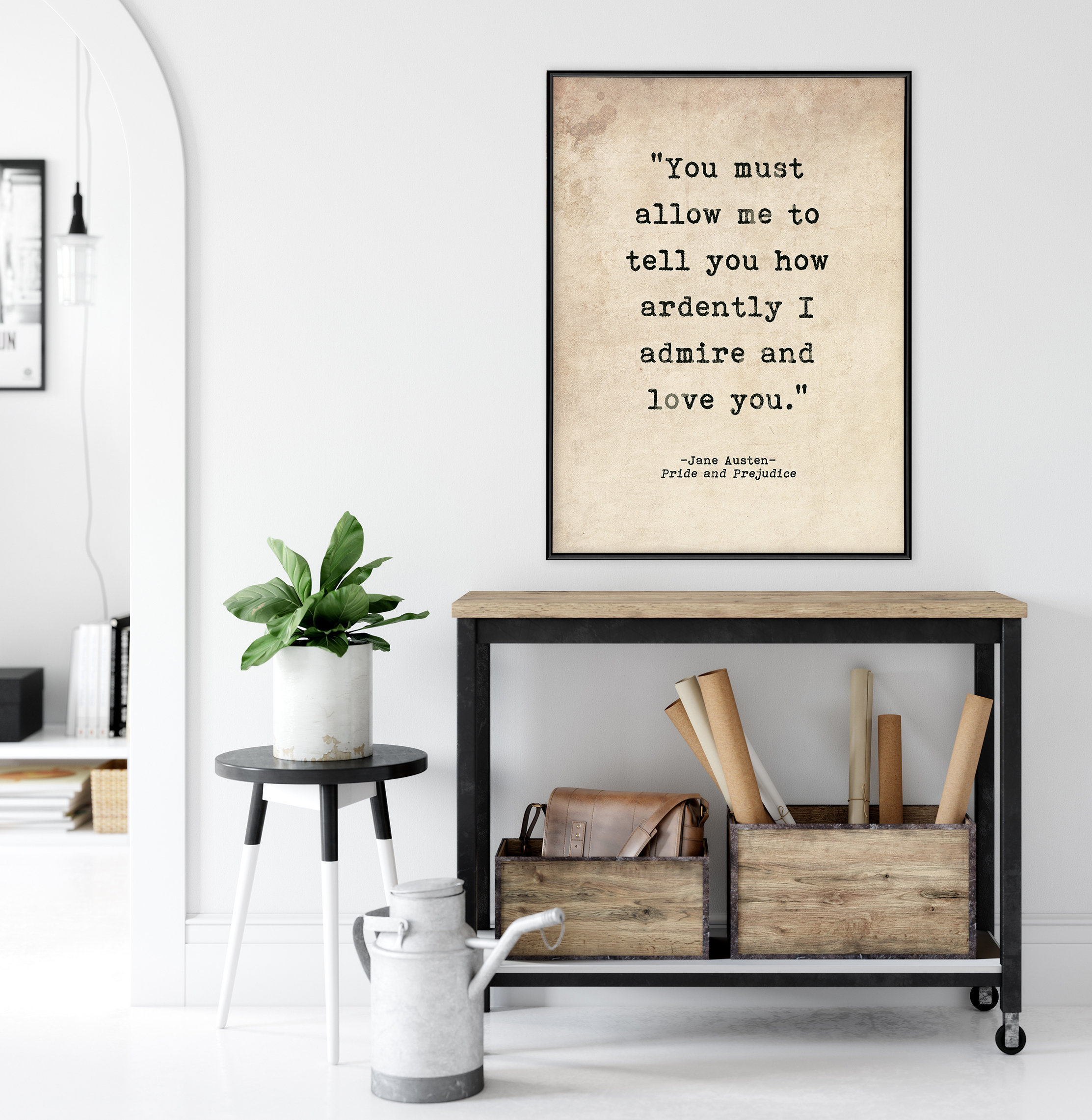 Romantic Quote Poster. How Ardently I Admire and Love You | Etsy