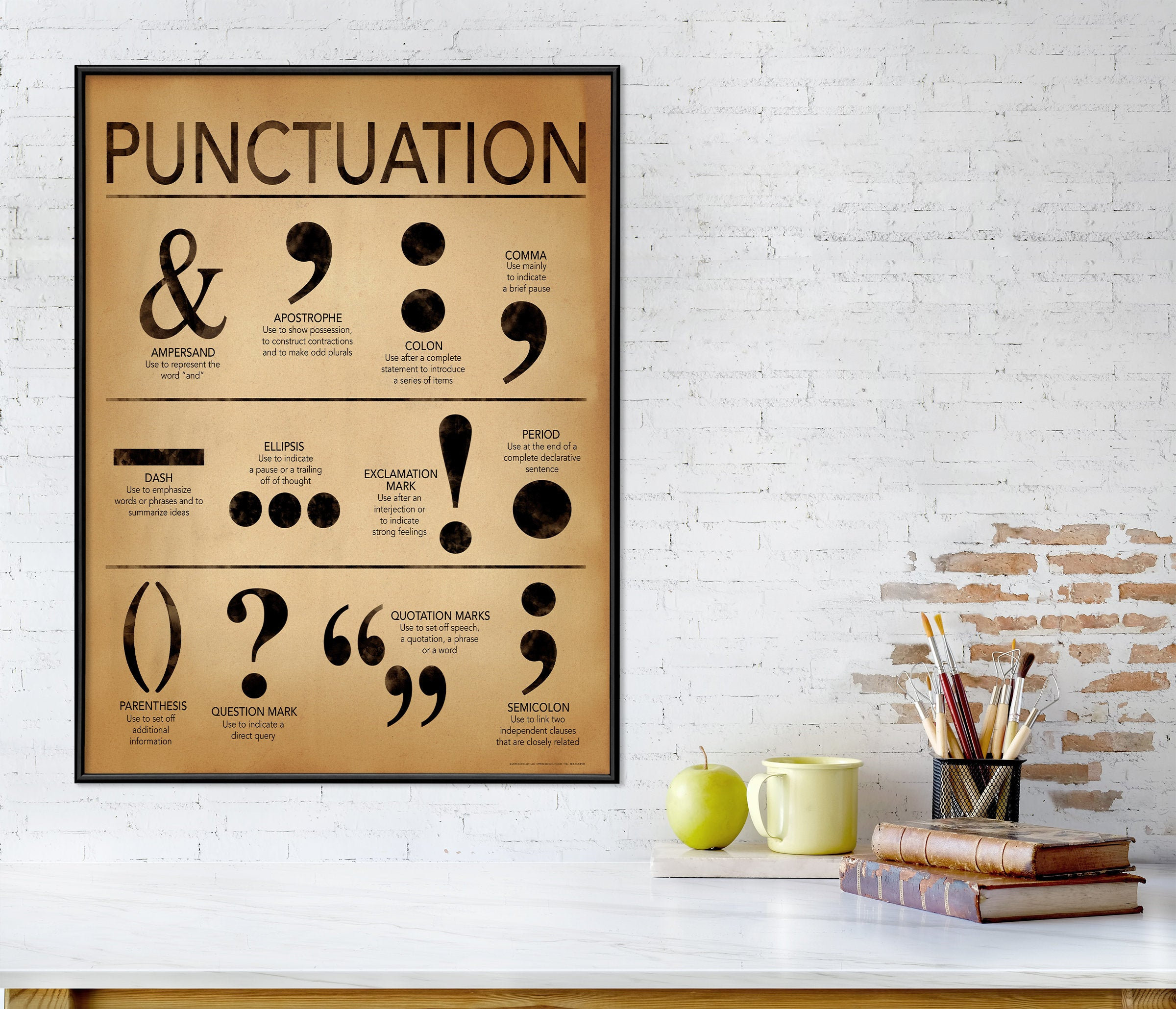 Punctuation Writing and Grammar Art Print. Fine Art Paper | Etsy