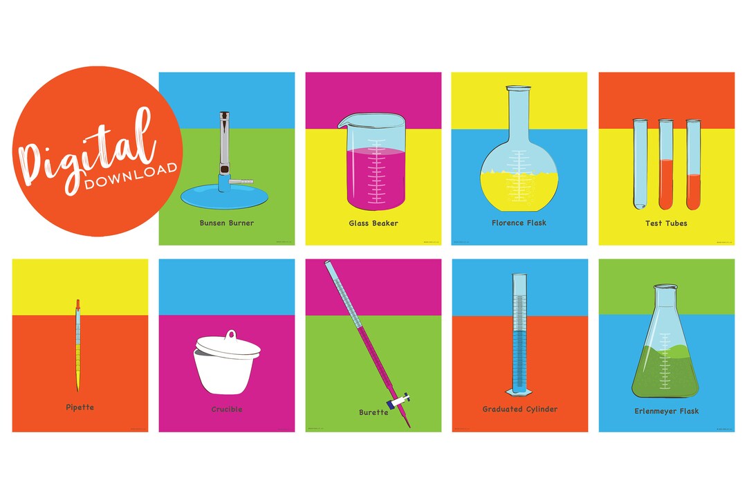 Science Lab Equipment Classroom STEM/STEAM 9 Poster Digital Download ...