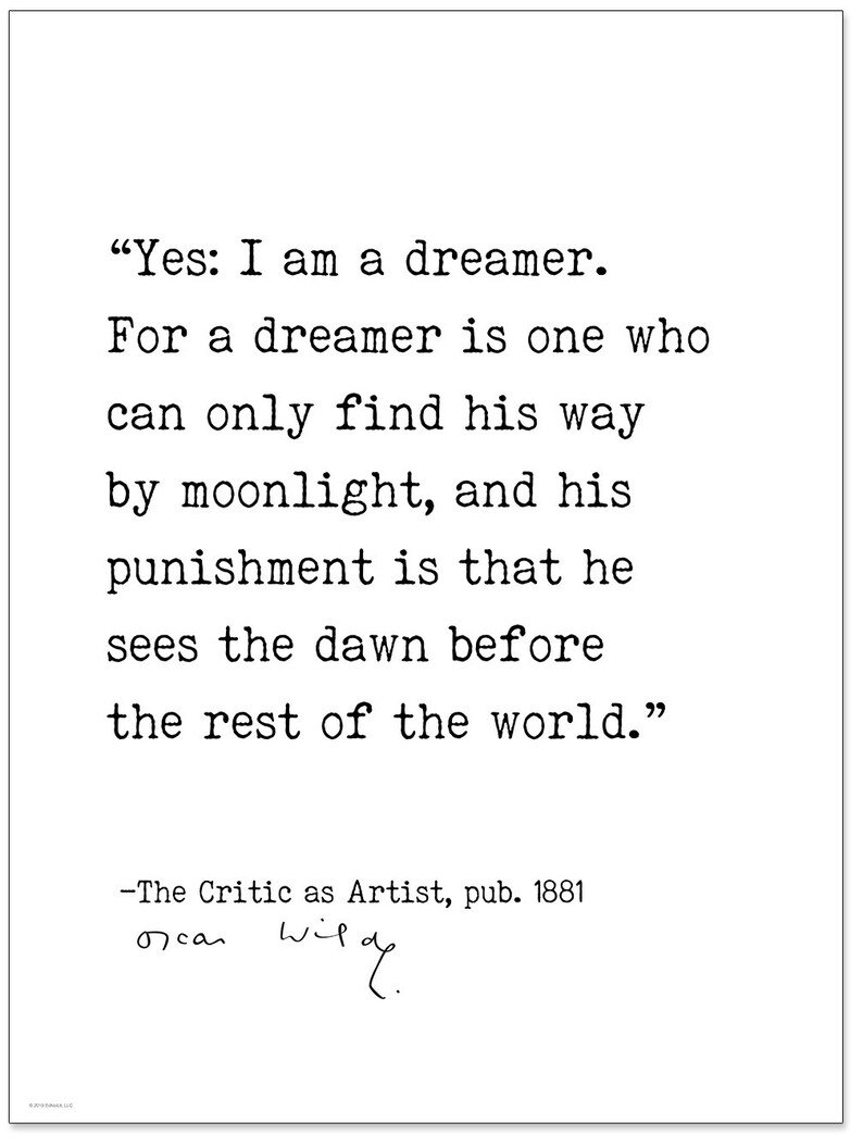 Dreamers Literary Signature Quotes Print Set. Oscar Wilde, Jack Kerouac ...